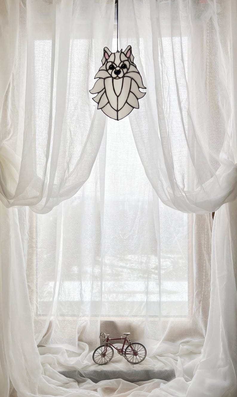 Stained Glass Pattern American Eskimo Dog Pomeranian Suncatcher - Etsy