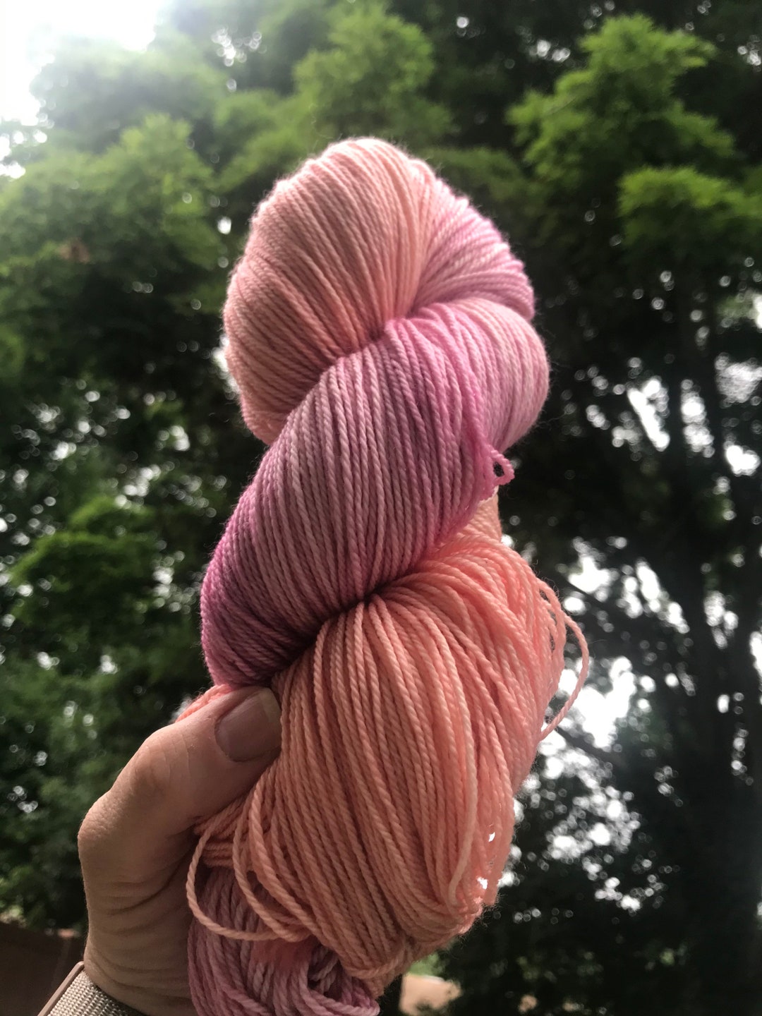Raspberry Peach Sherbet Colorway Yarn - Etsy