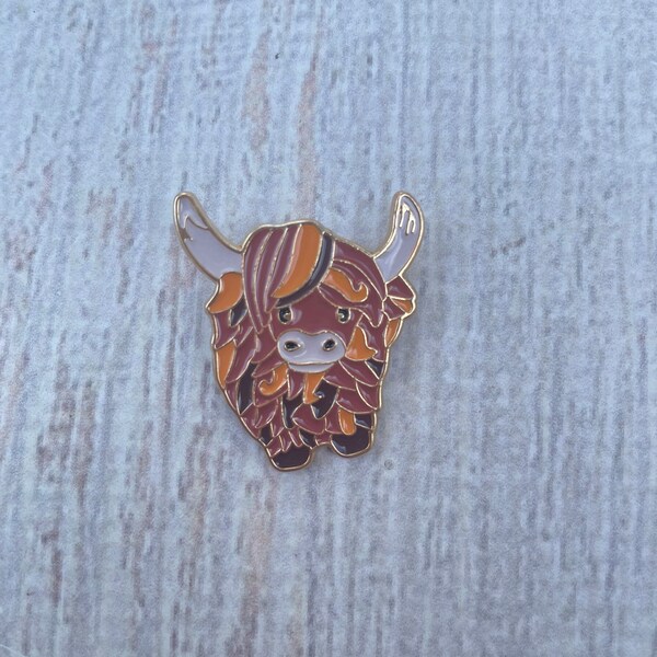Highland Cow Enamel Pin - Etsy