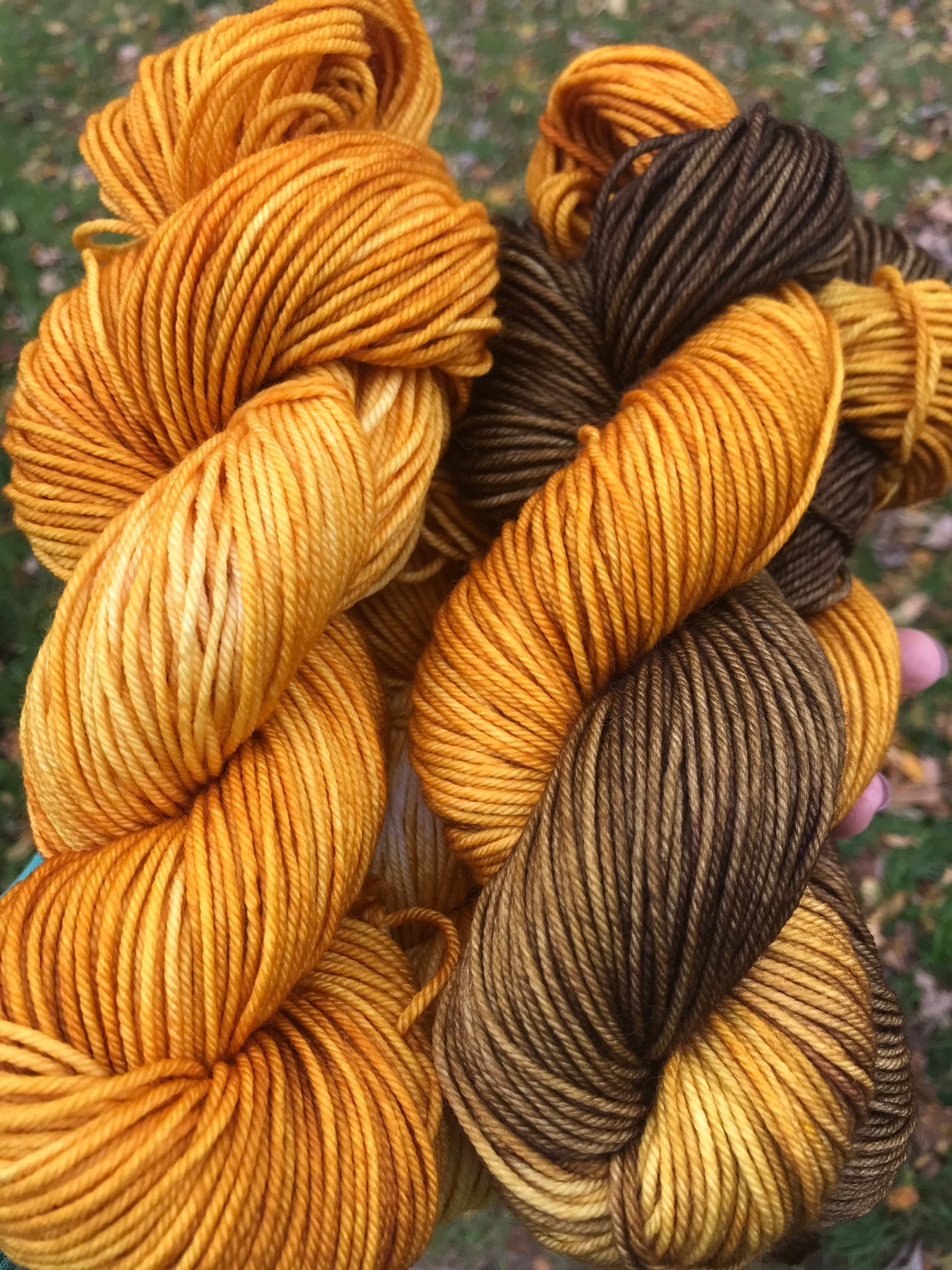 Golden Caramel Swirl Colorway Yarn