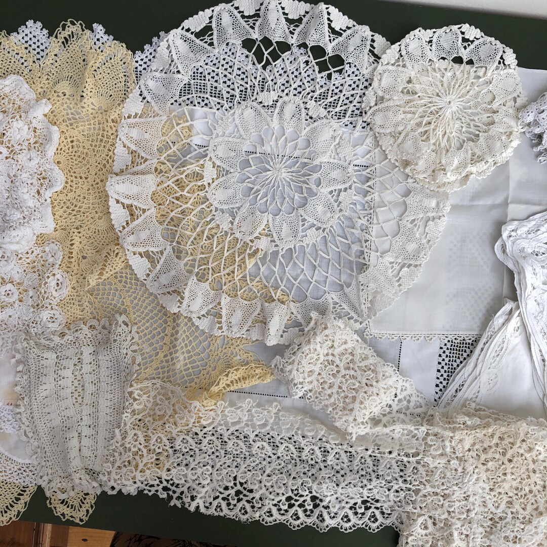 Crafting Pack of Vintage Lace Items - Etsy