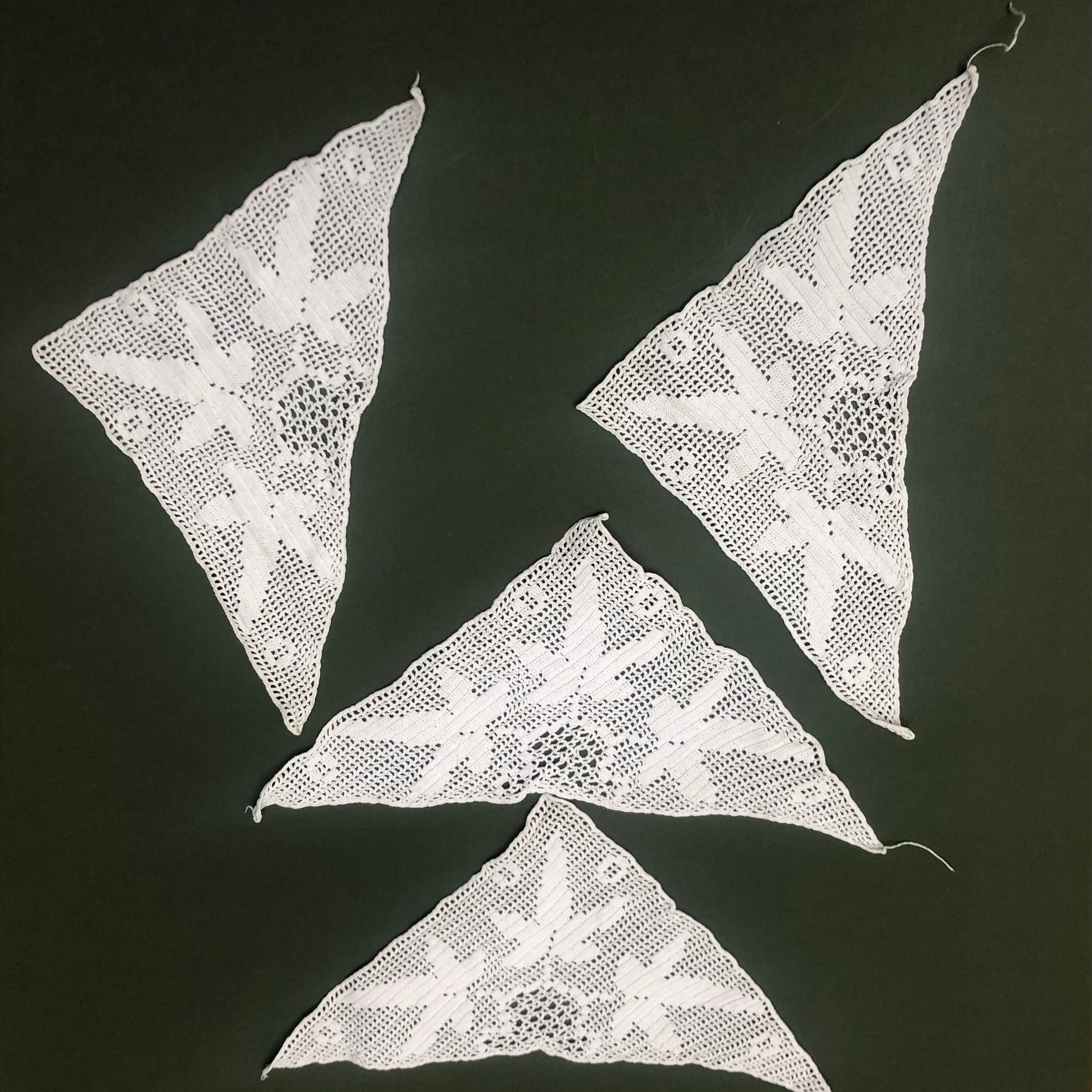 Antique Irish Crochet Lace Inserts for Tablecloth Corners Set - Etsy