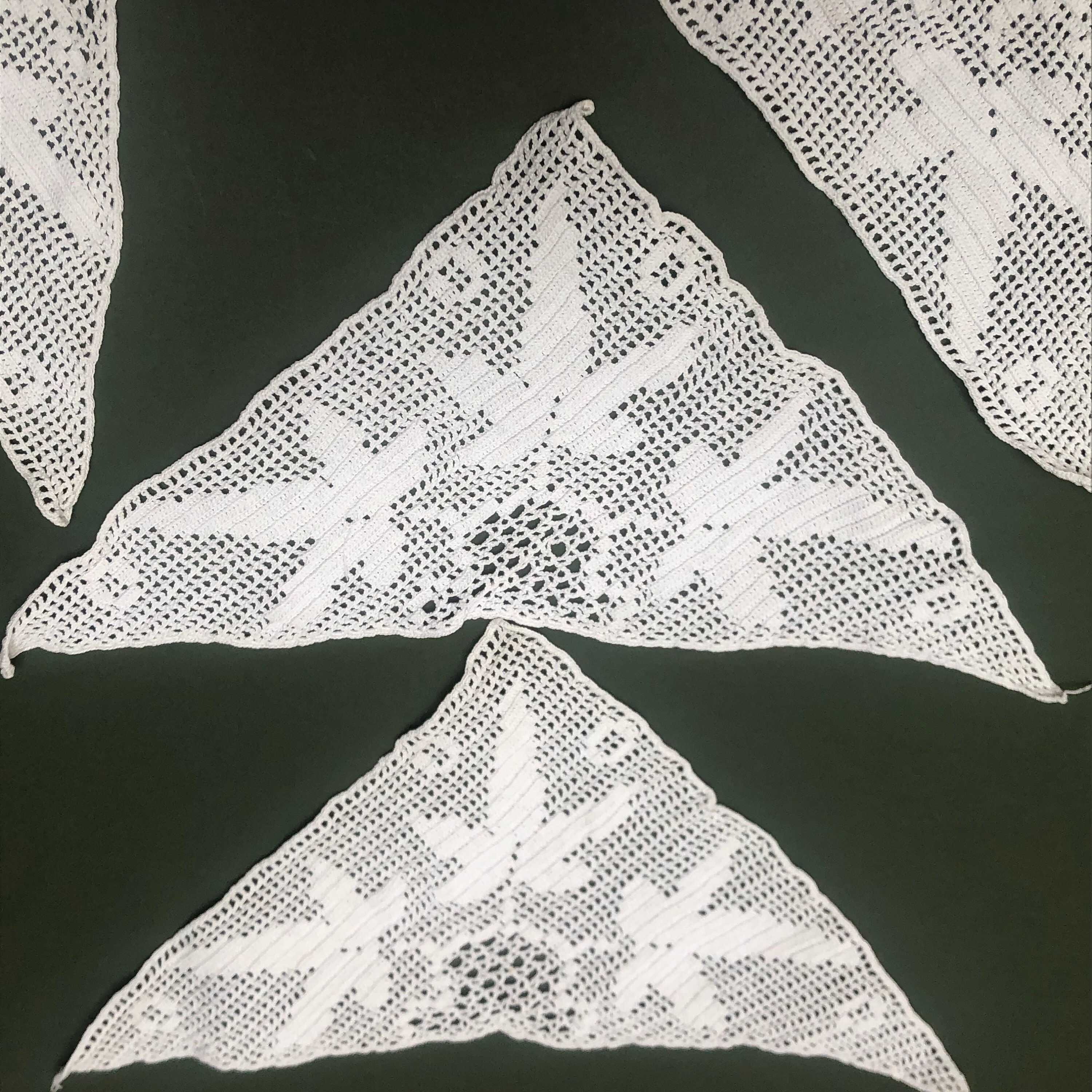 Antique Irish Crochet Lace Inserts for Tablecloth Corners Set - Etsy