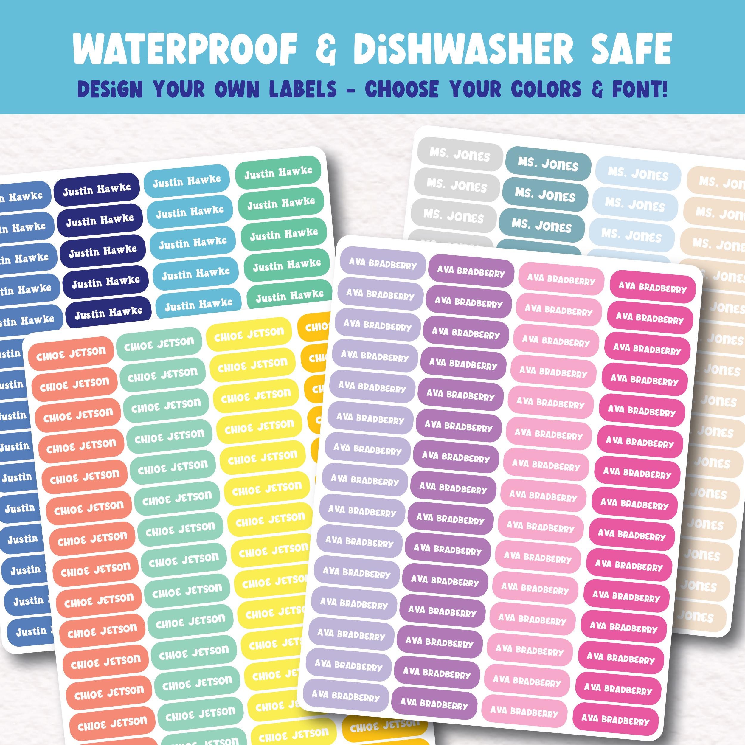 Back to School Labels - Dishwasher Safe Labels, Personalized Kids Name ...