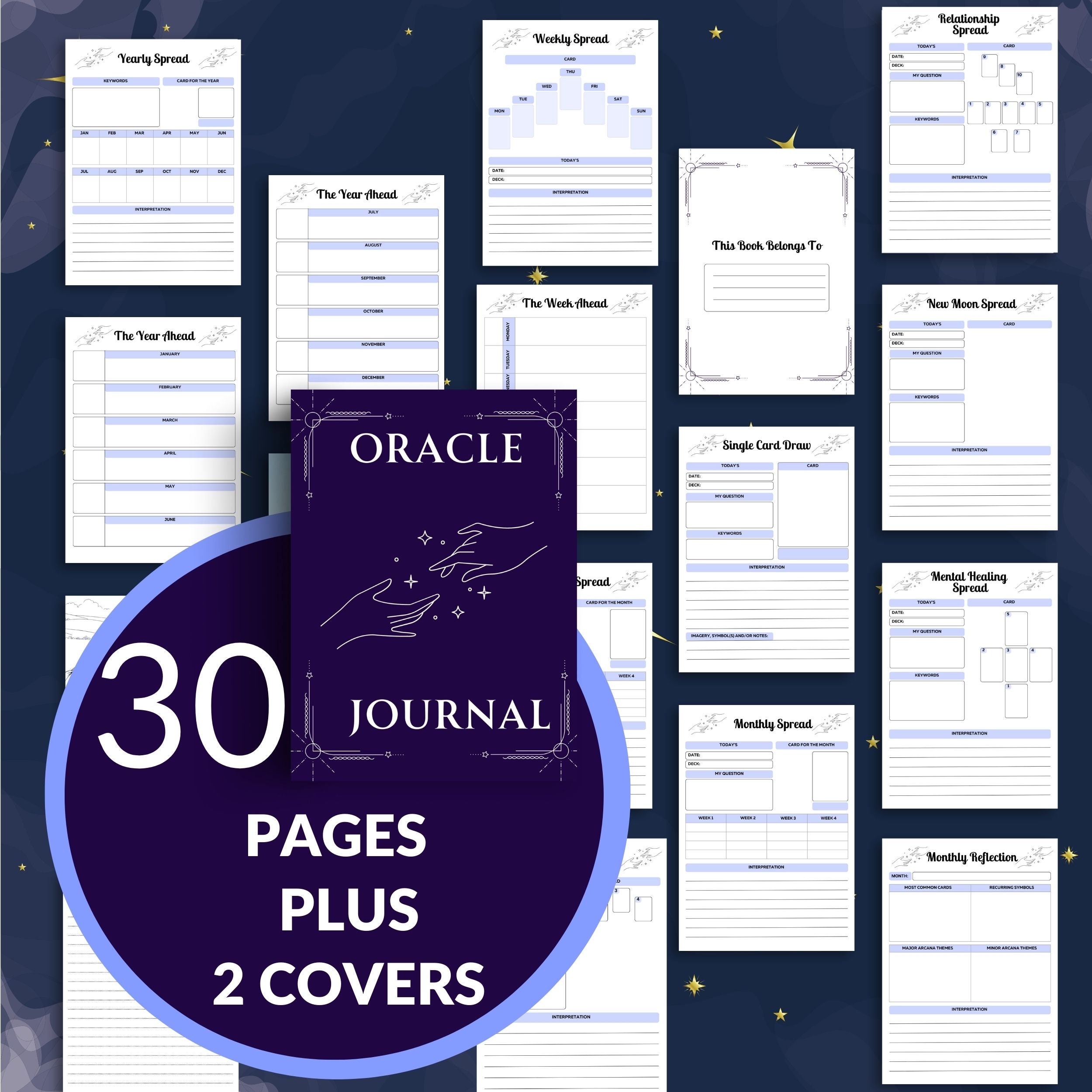 Digital Oracle Journal, Printable Oracle Pages, Daily Card Reading ...