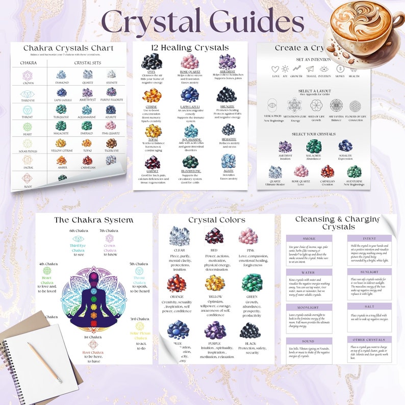 Crystal Worksheet, Crystal Printable, Healing Worksheets, Crystal Guide ...