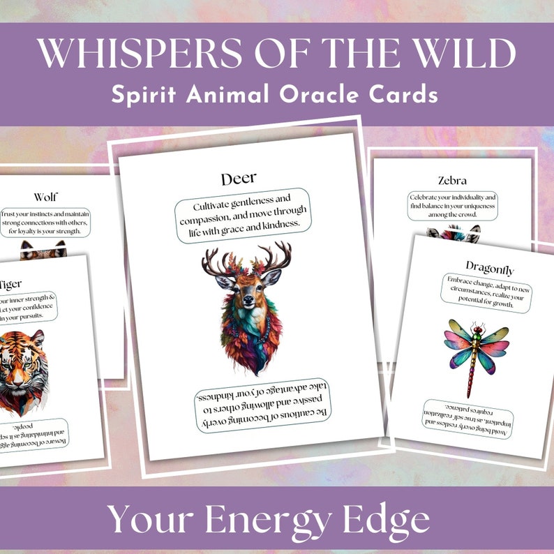 Animal Oracle Card Deck, Printable Oracle Cards, Mystical, Spiritual ...
