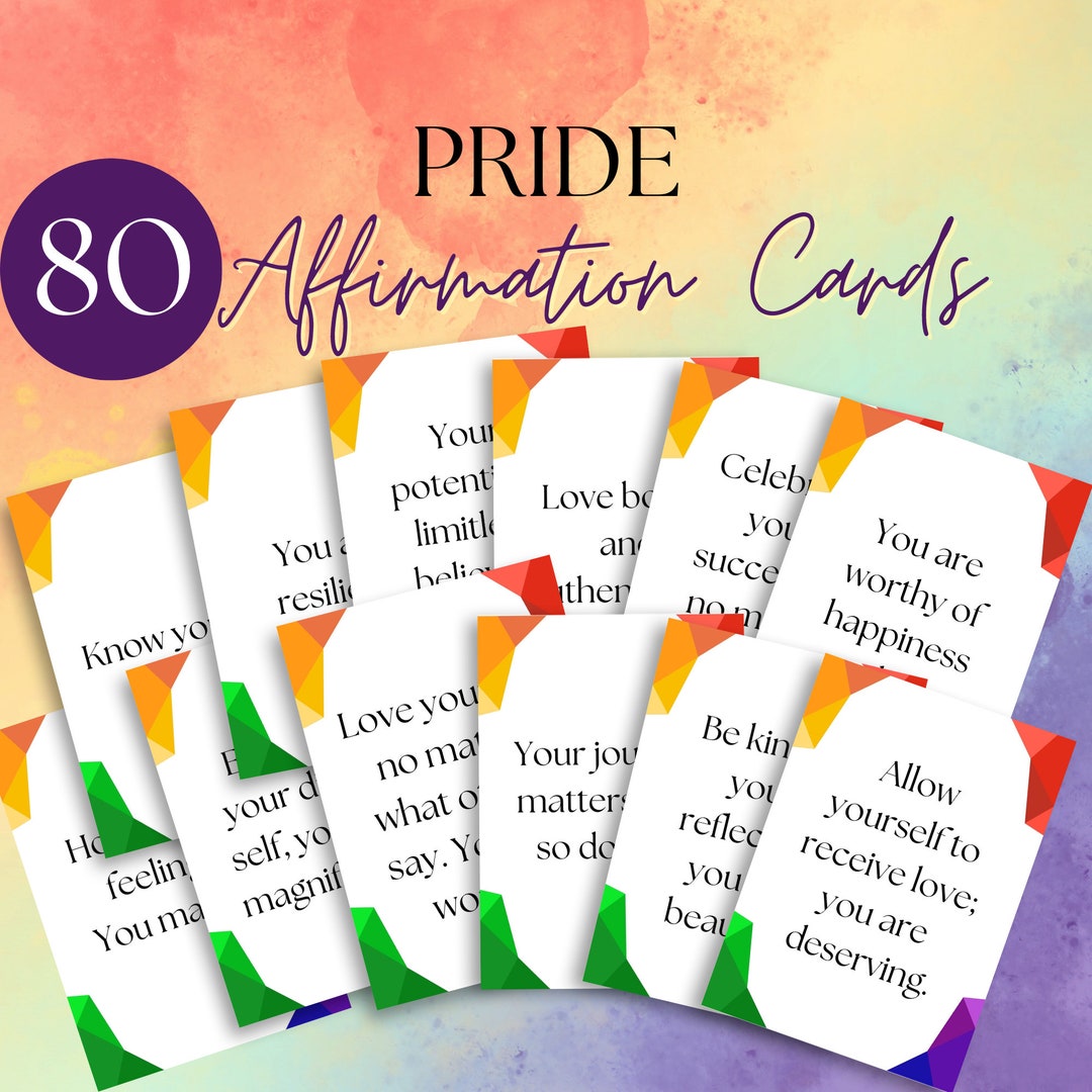 Pride Affirmation Card Deck, LGBTQ+ Printable Self-love, Identity ...