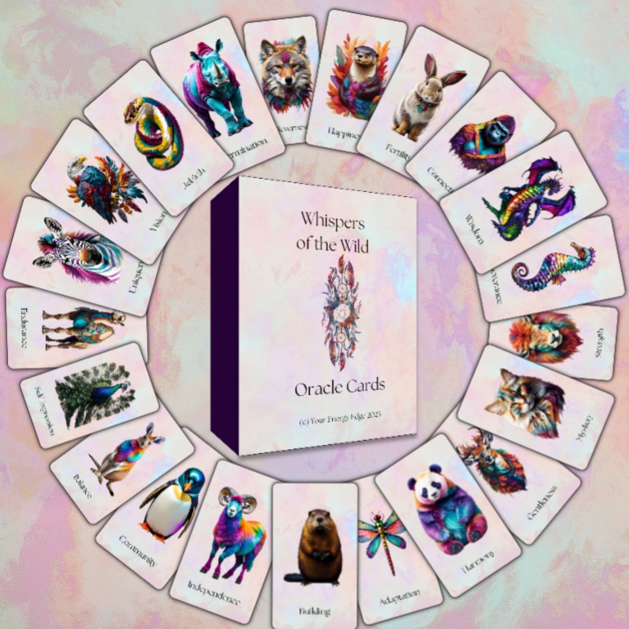 Animal Oracle Card Deck Printable Oracle Cards Mystical - Etsy