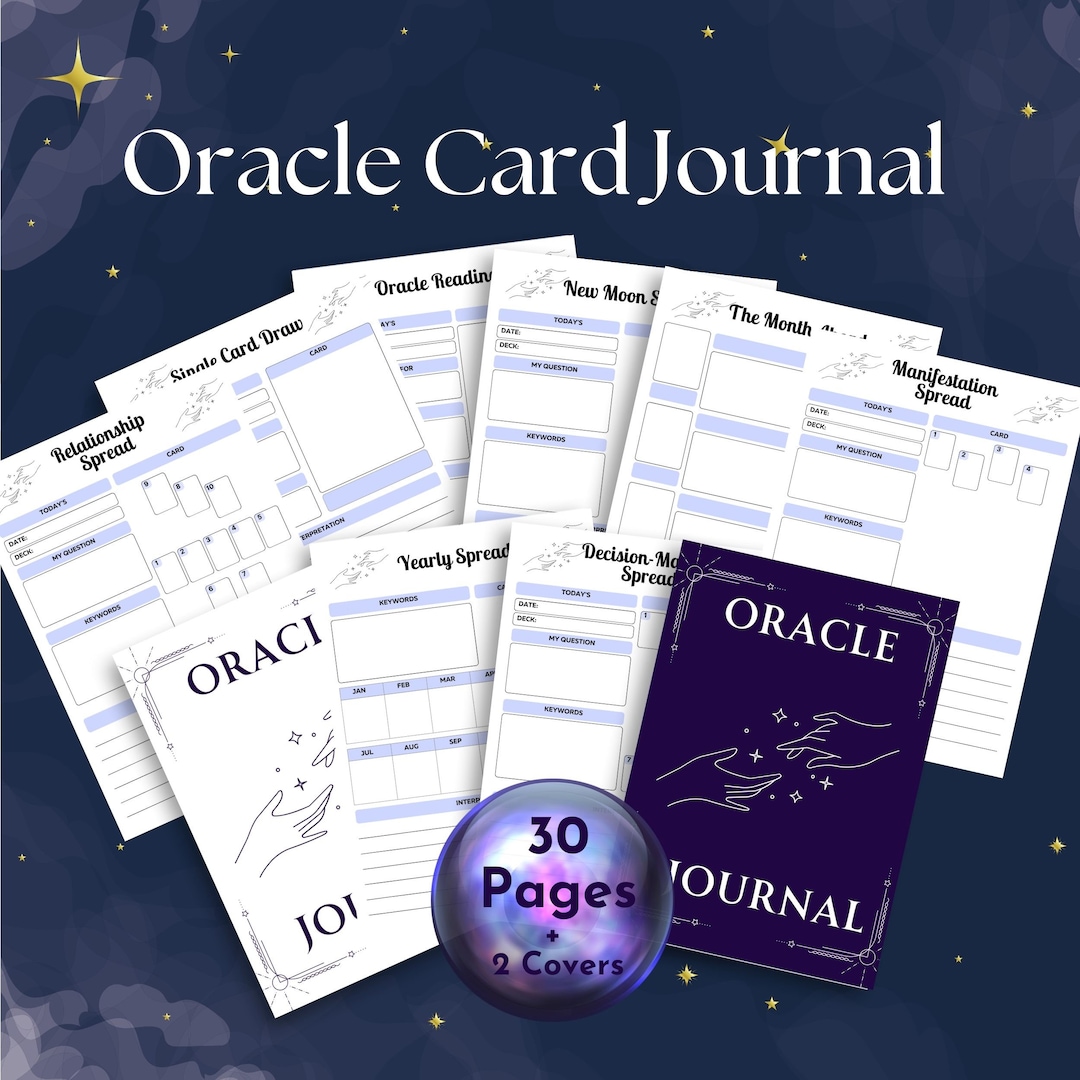 Digital Oracle Journal, Printable Oracle Pages, Daily Card Reading ...