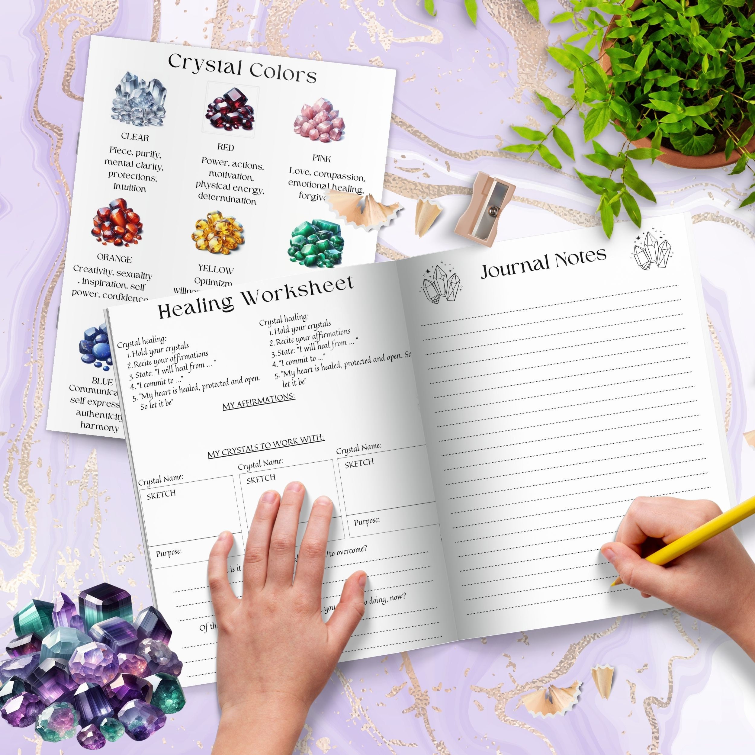 Crystal Worksheet, Crystal Printable, Healing Worksheets, Crystal Guide ...