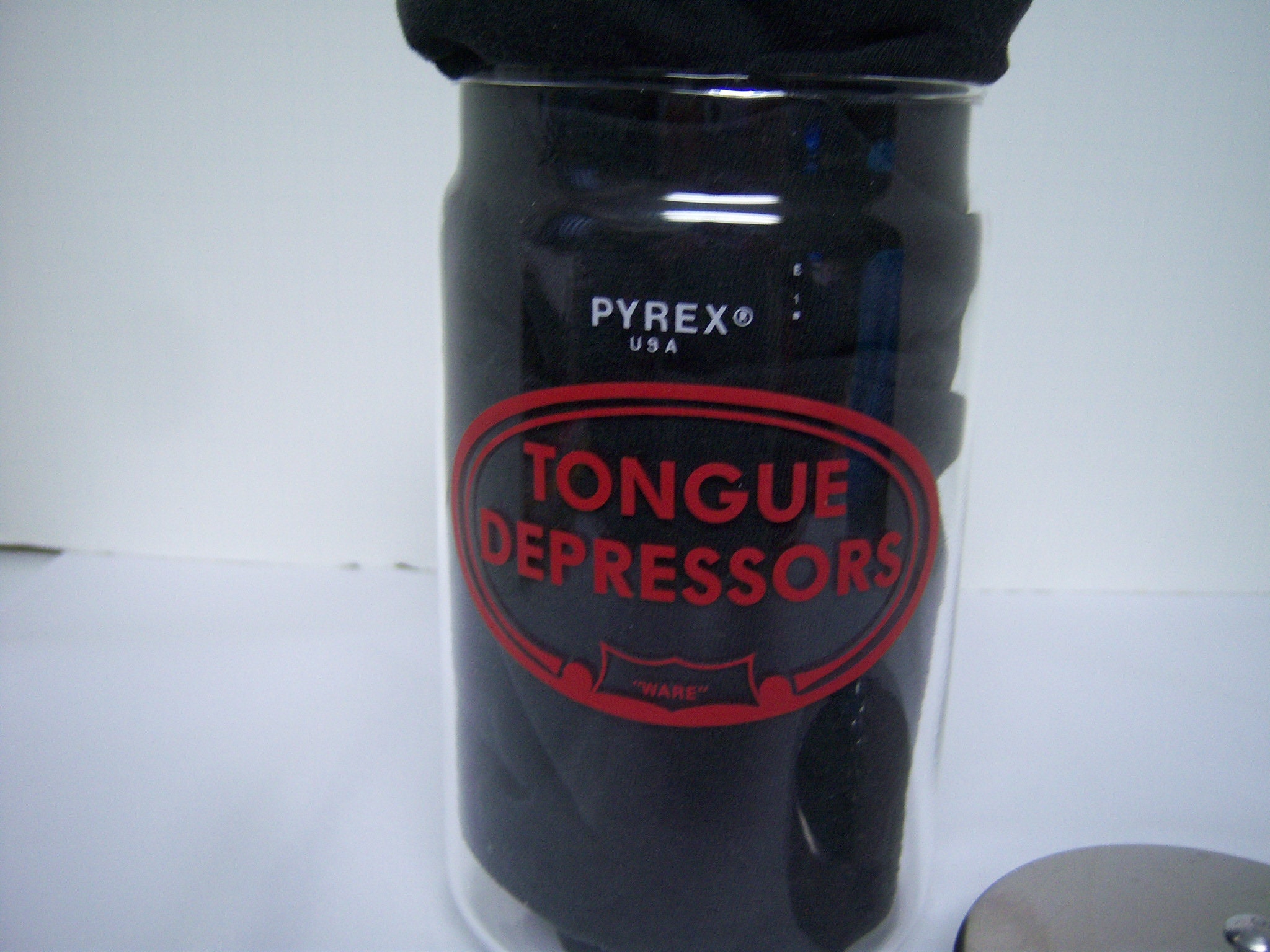 Vintage Pyrex Jar, Tongue Depressors Jar, Doctor's Office Pyrex, Very ...
