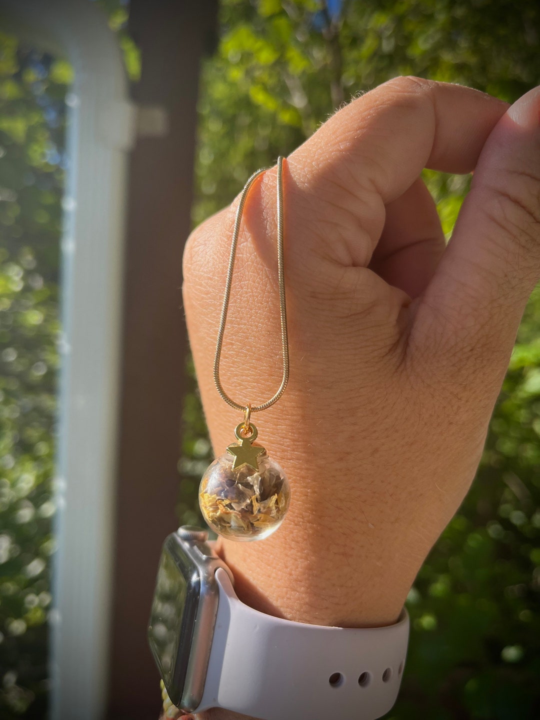 Snake Skin + Calendula Flower Protection Spell Necklace / Spell Jar ...