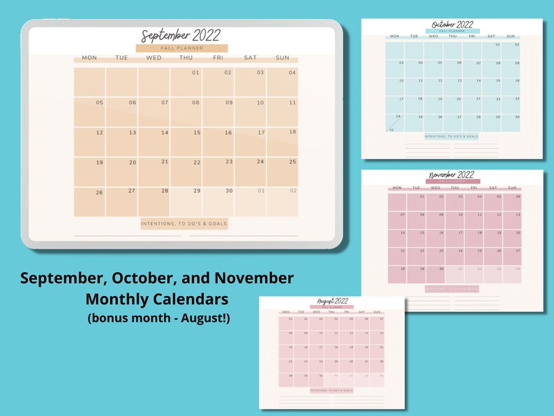 Onenote Fall Digital Planner - Daily, Weekly, Monthly Templates ...