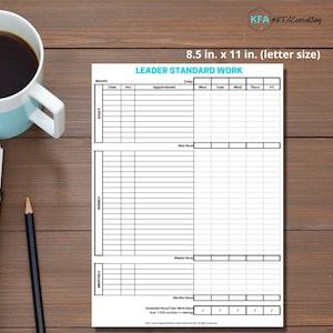 Leader Standard Work Template for Daily, Weekly, Monthly Meetings and ...