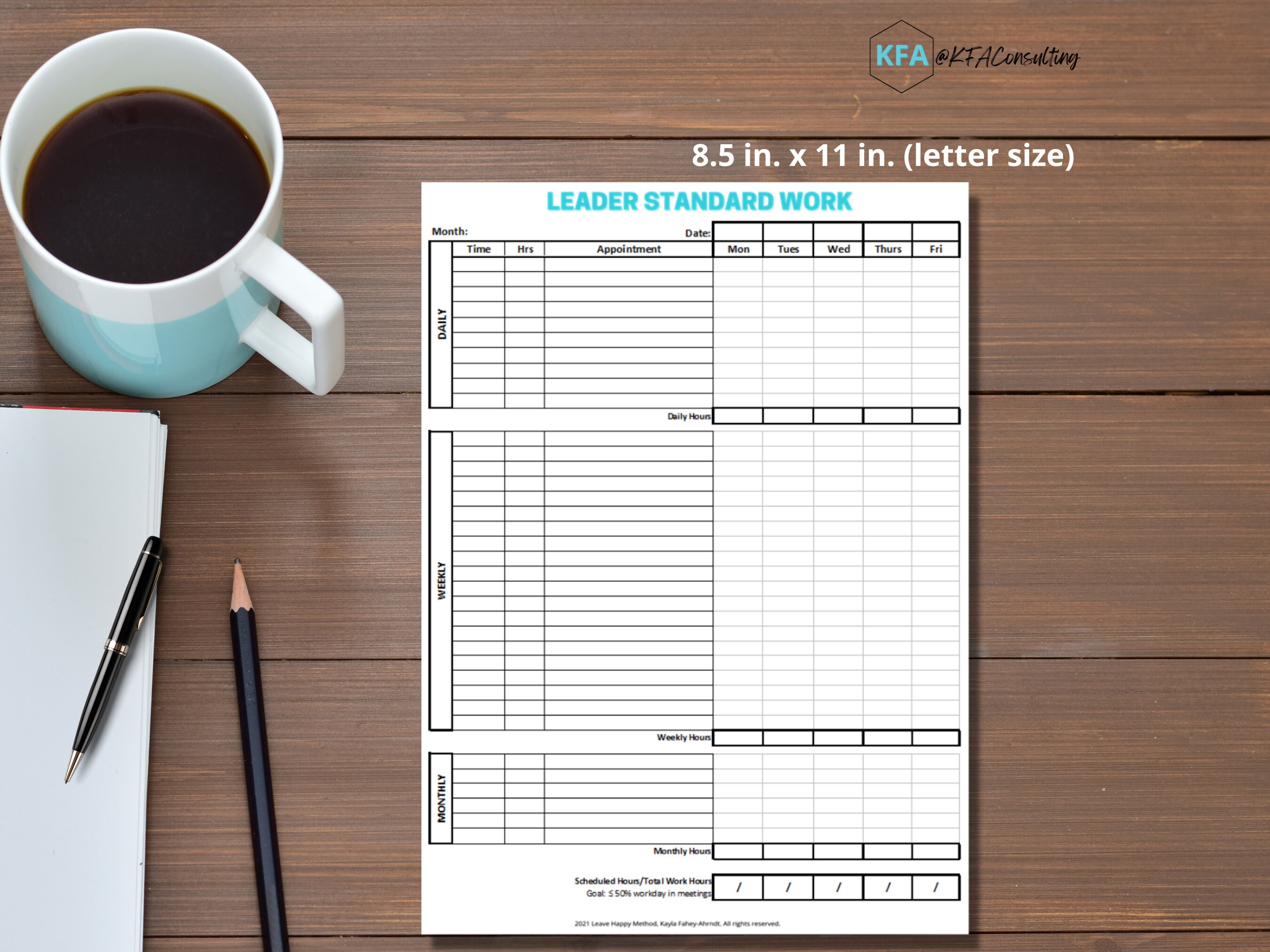 Leader Standard Work Template for Daily, Weekly, Monthly Meetings and ...