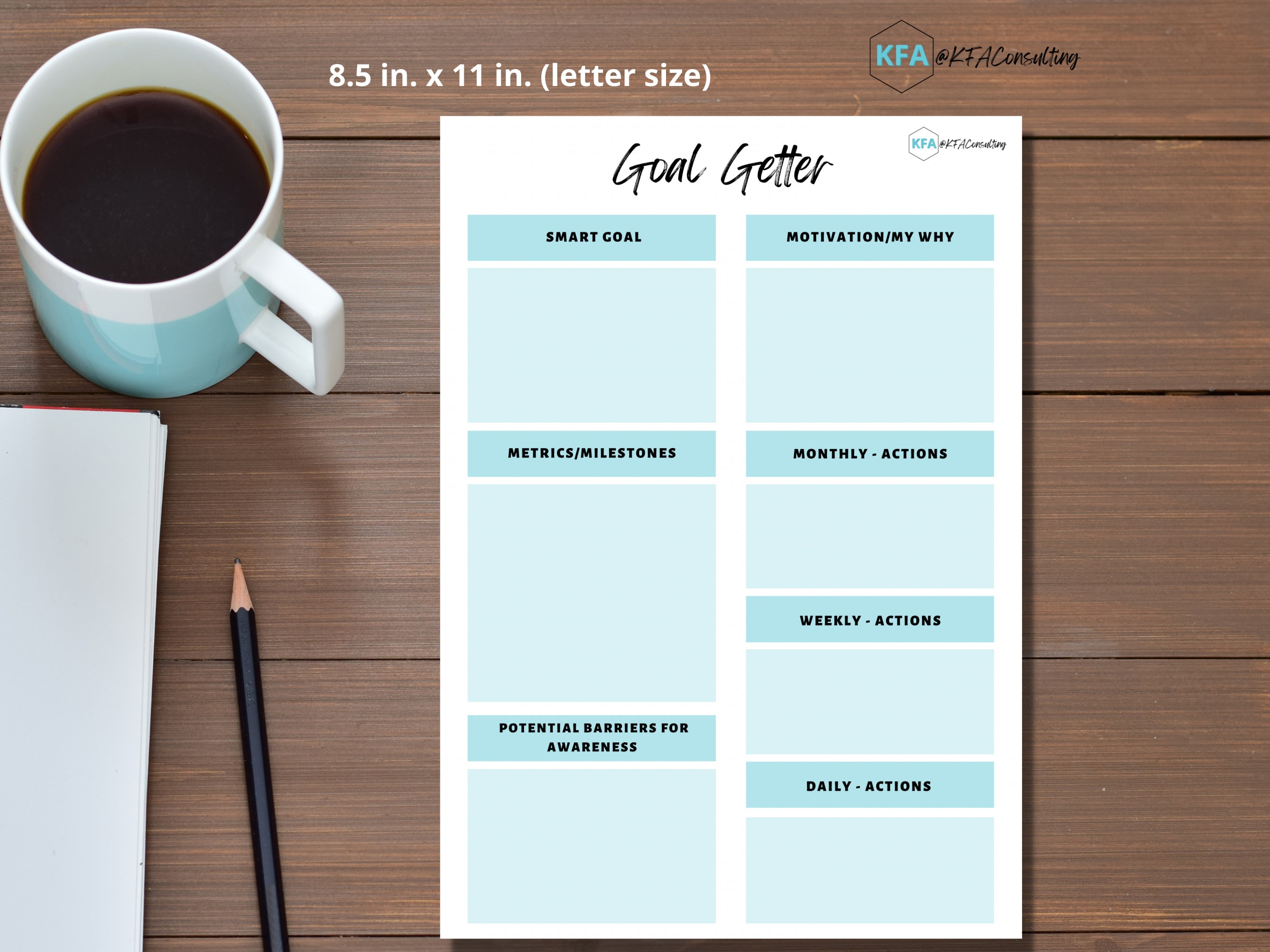 Smart Goal Worksheet, Onenote and Goodnotes Digital Planner, SMART ...