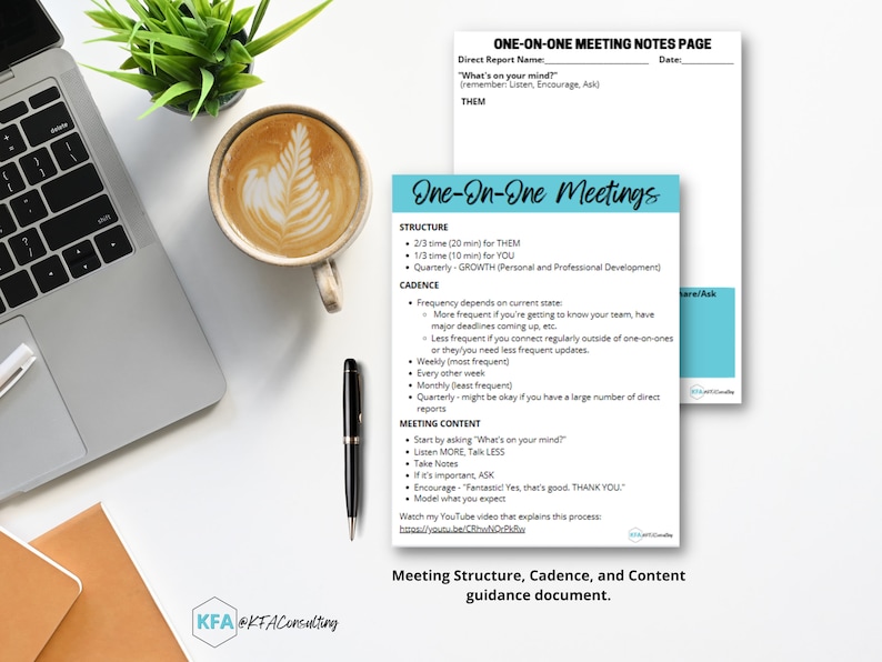 One-on-one Supervisor Meeting Notes Template, Editable in Canva, for ...