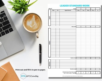 Leader Standard Work Template for Daily Weekly Monthly - Etsy