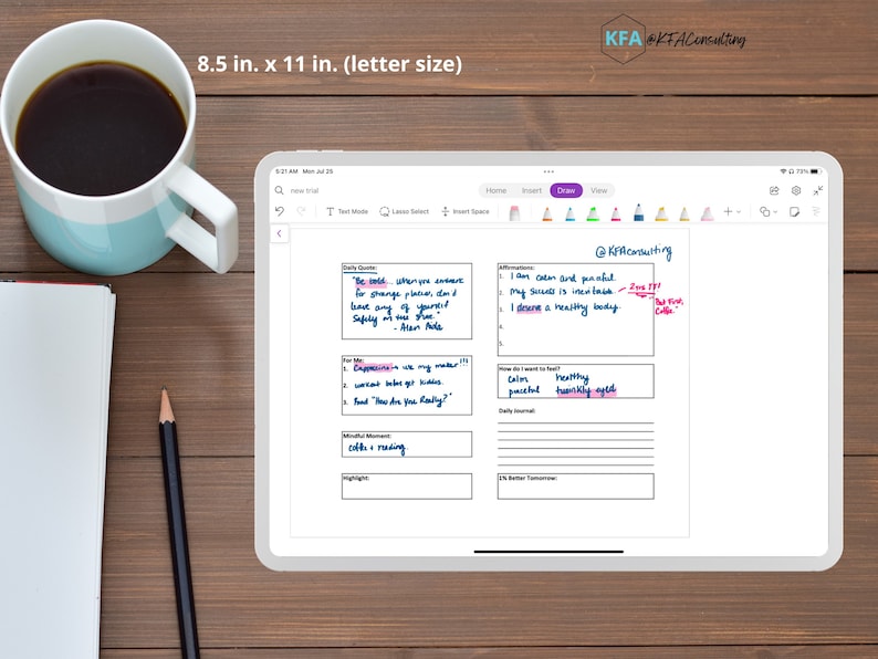 Onenote Daily Planner Template - Etsy