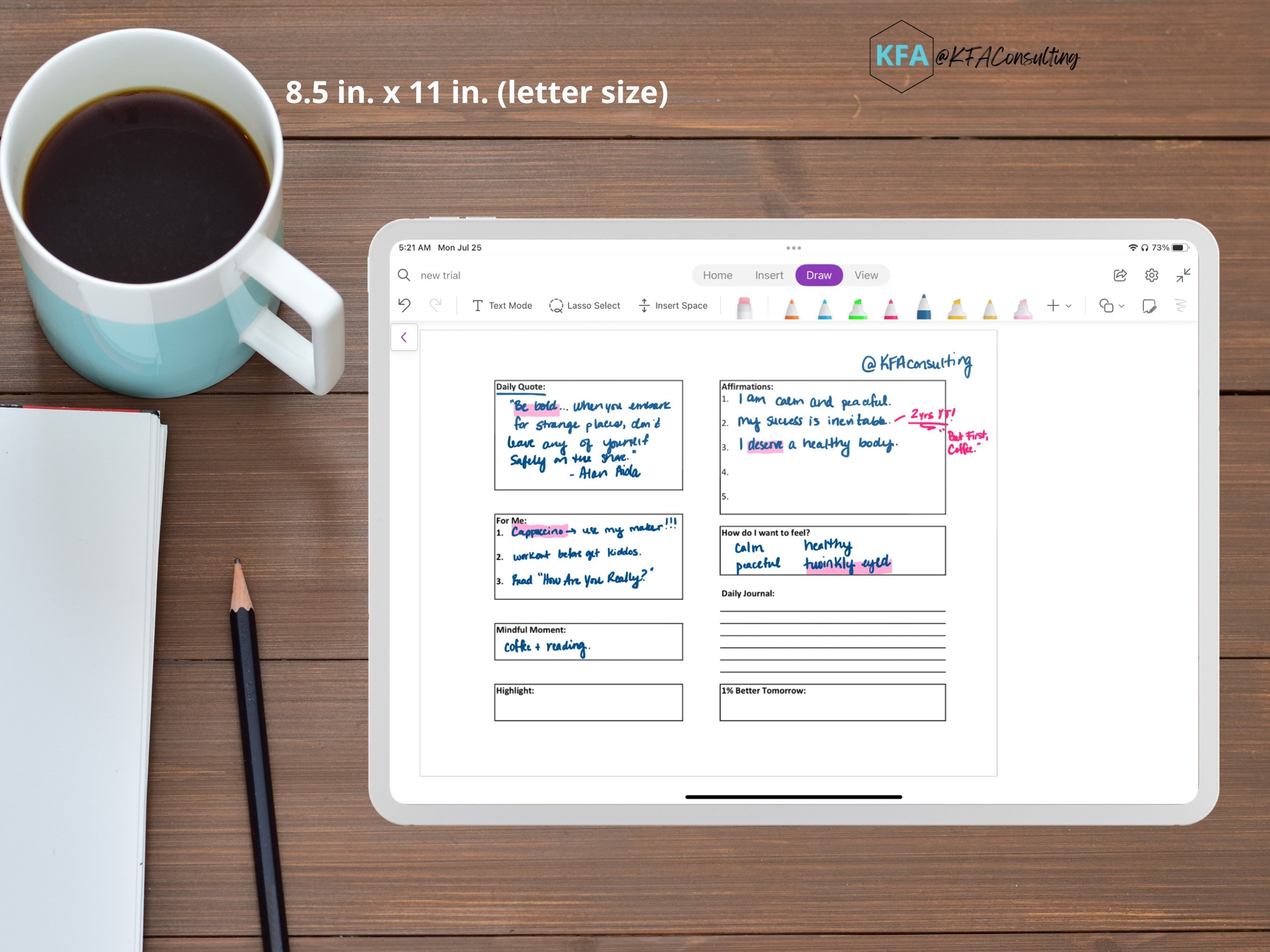 Onenote Daily Planner Template - Etsy