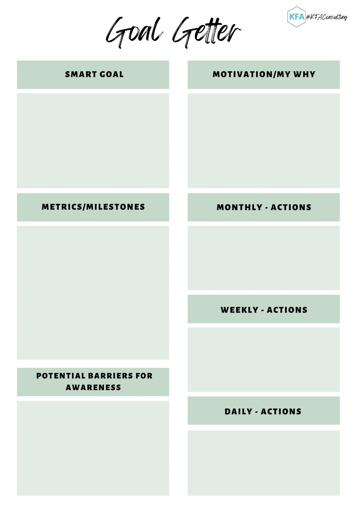Smart Goal Worksheet, Onenote and Goodnotes Digital Planner_green Goal ...