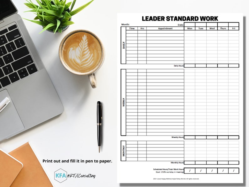 Leader Standard Work Template for Daily, Weekly, Monthly Meetings and ...