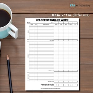 Leader Standard Work Template for Daily, Weekly, Monthly Meetings and ...