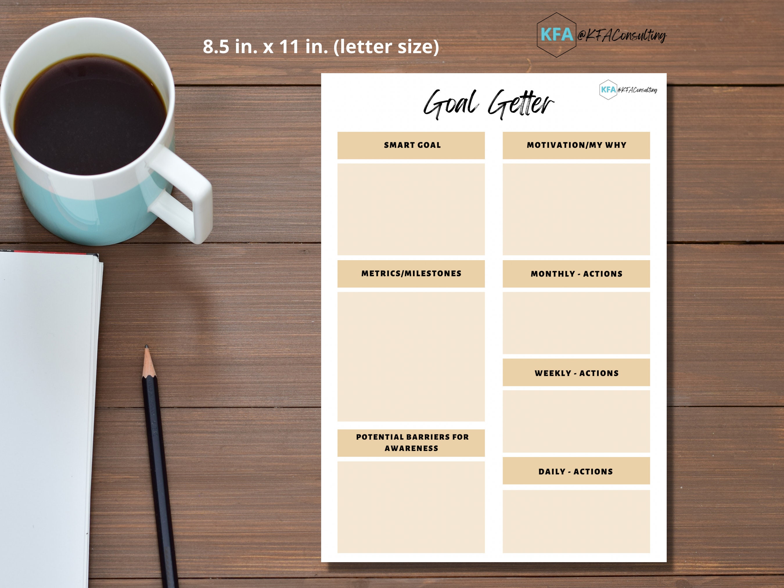 Smart Goal Worksheet, Onenote and Goodnotes Digital Planner_yellow Goal ...