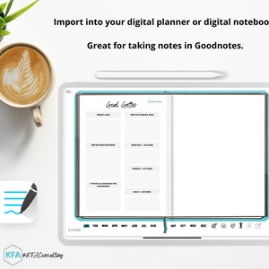Smart Goal Worksheet, Onenote and Goodnotes Digital Planner_black and ...