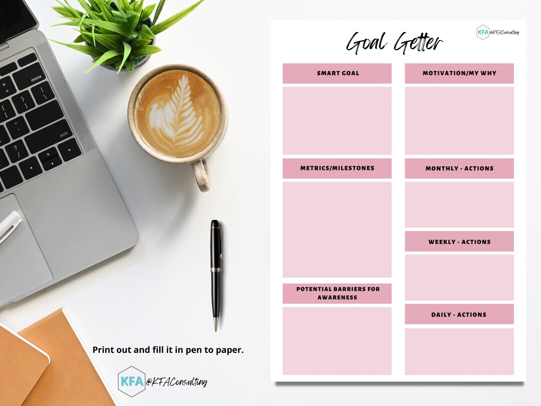 Planilha de metas inteligentes, OneNote e Goodnotes Digital Planner ...