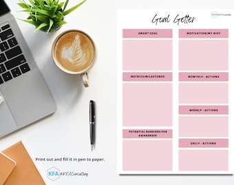 Smart Goal Worksheet, Onenote and Goodnotes Digital Planner_green Goal ...