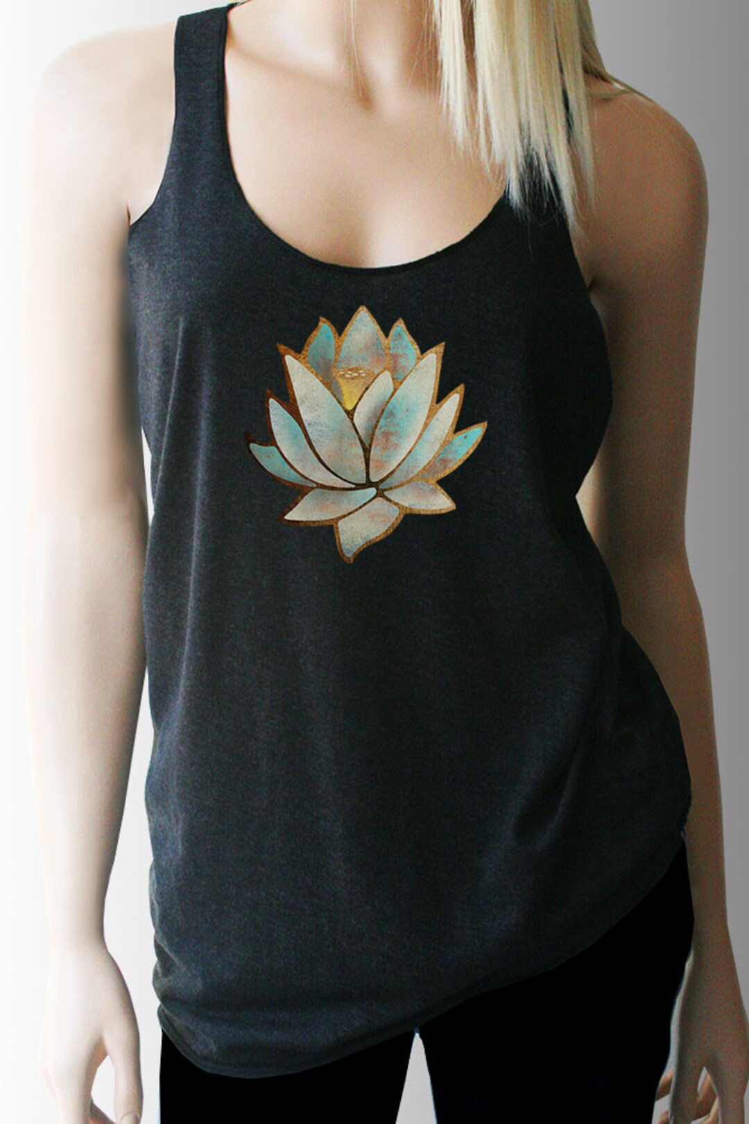 Blue Lotus Yoga Racerback Tank. Yoga Shirt. Yoga Tank. Yoga Clothes ...