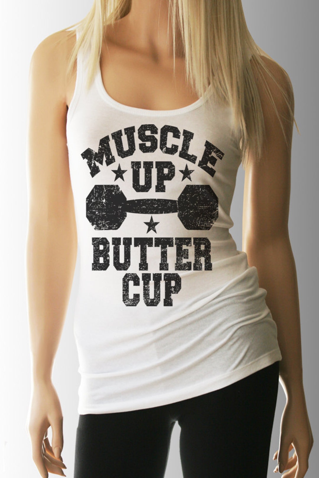 Clearance. Muscle up Buttercup Workout Tank. Workout Shirts. - Etsy