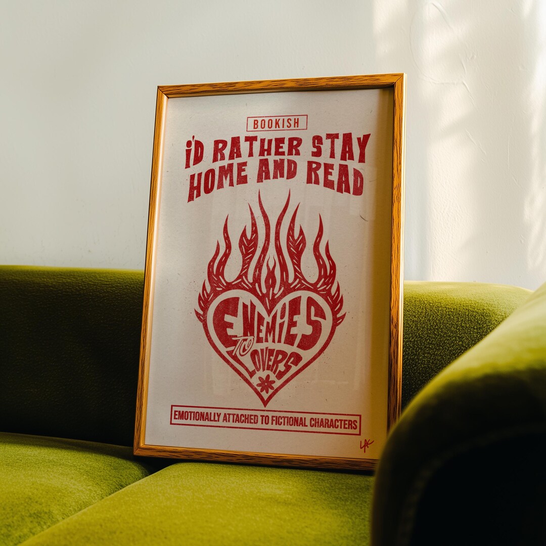 Enemies to Lovers Digital Download Printable Bookish Poster Gift Merch ...
