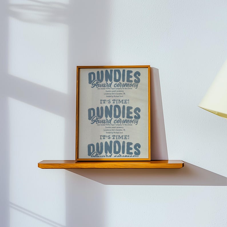 The Office Misty Blue Dundies Award Poster Printable Minimalist Wall ...