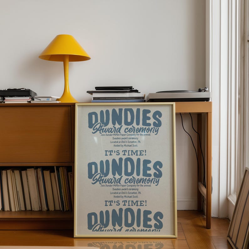 The Office Misty Blue Dundies Award Poster Printable Minimalist Wall ...