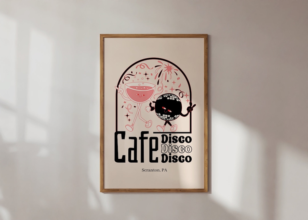 The Office Wall Art Printable Digital Download, Cafe Disco Wall Print ...