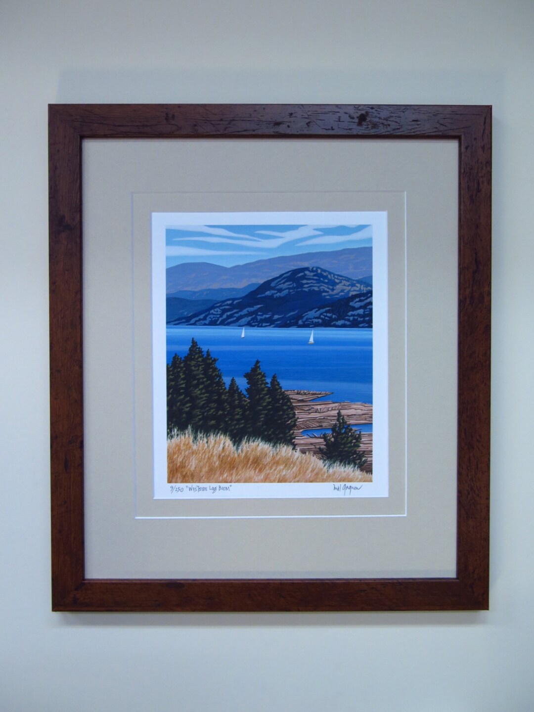 FRAMED Giclee Art Print Westside Log Boom Limited Edition Landscape by ...