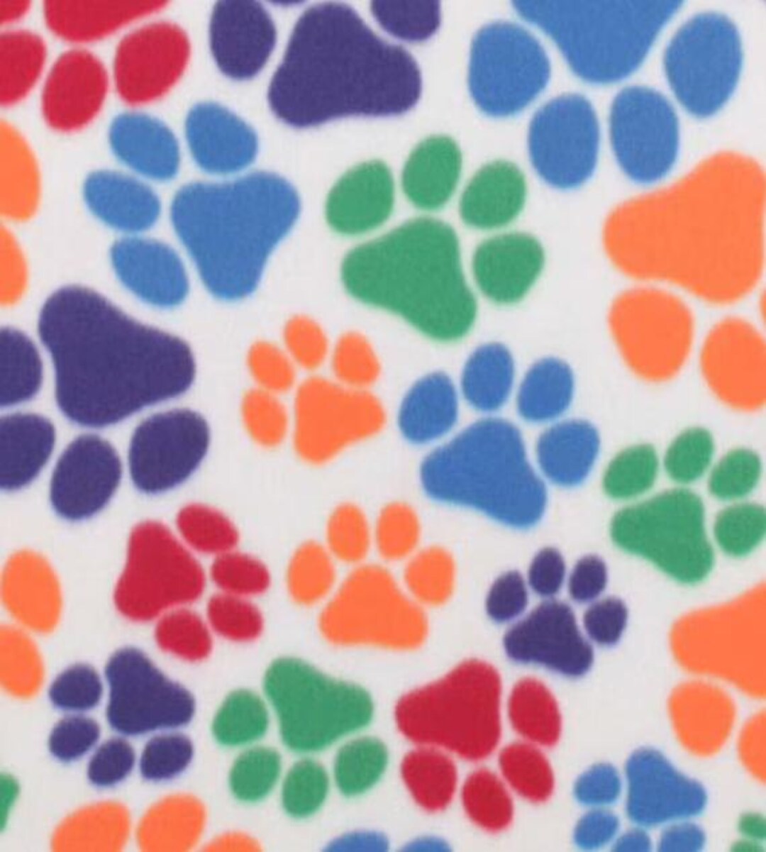Multicolor Paw Prints Blanket / Paw Prints / Animal Lover Gift / Gift ...