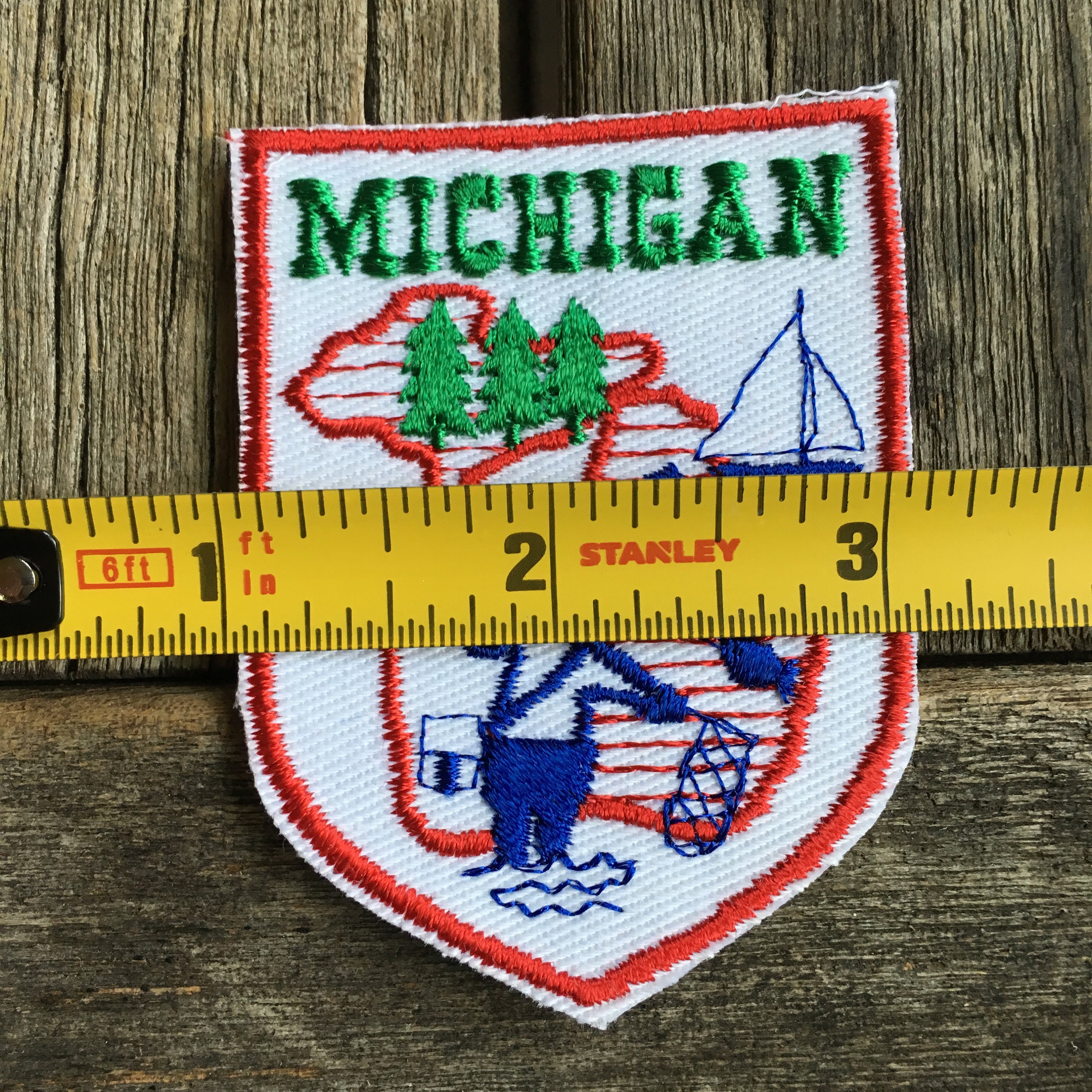 Michigan Fishing Vintage Souvenir Travel Patch by Voyager - Etsy
