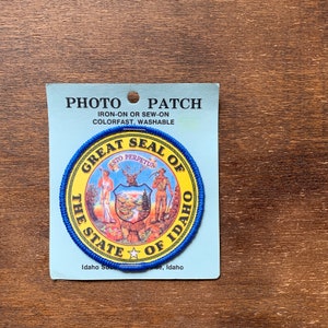 Idaho Vintage Souvenir, Great Seal of the State of Idaho, Travel Patch ...