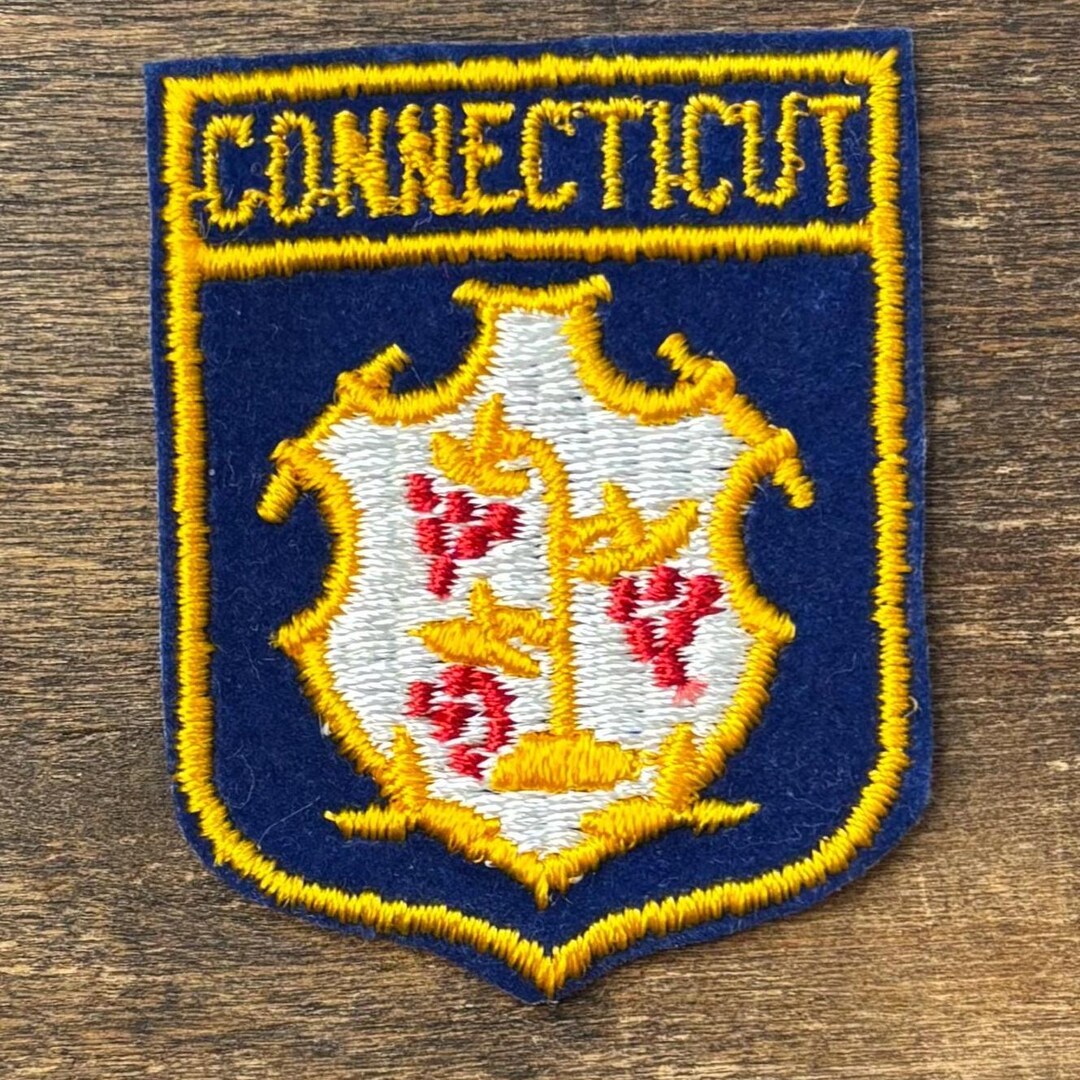 Connecticut Small Felt Flag Vintage Souvenir Patch - Etsy