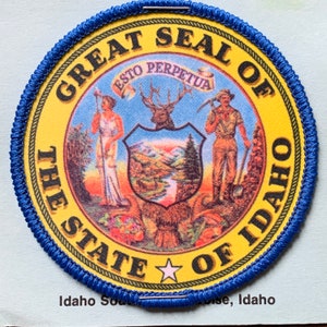Idaho Vintage Souvenir, Great Seal of the State of Idaho, Travel Patch ...