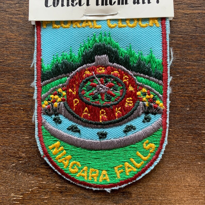 Floral Clock Niagara Falls Vintage Souvenir Travel Patch From - Etsy
