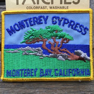 LAST ONE! Monterey Cypress, Monterey Bay, California Vintage Souvenir Travel Patch From Holm ...