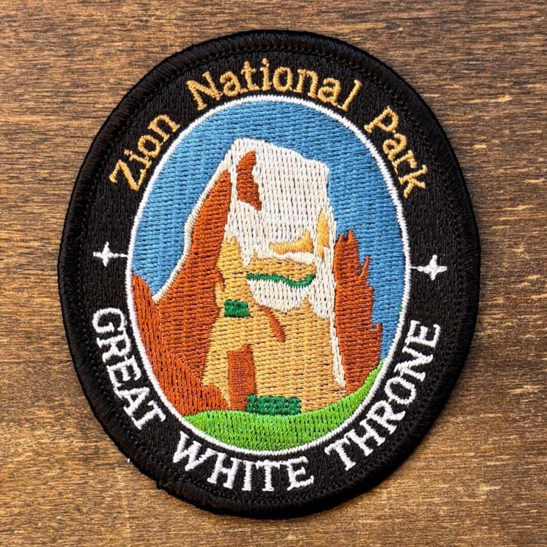 Zion National Park, Great White Throne, Vintage Souvenir Travel Patch ...
