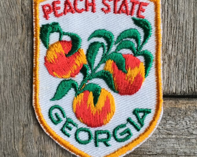 Peach State Georgia Vintage Souvenir Travel Patch From Voyager - Etsy