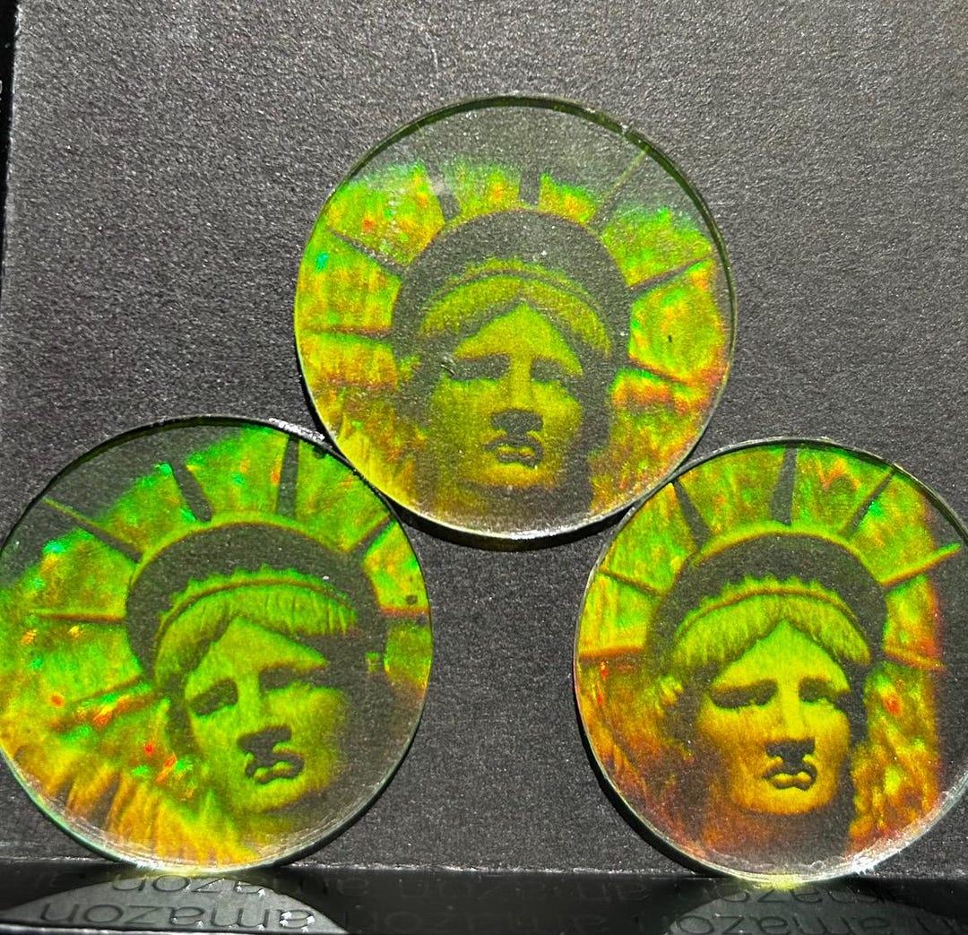 True 3D Laser Hologram. the Statue of Liberty - 1.5” Dia Holograms.good ...