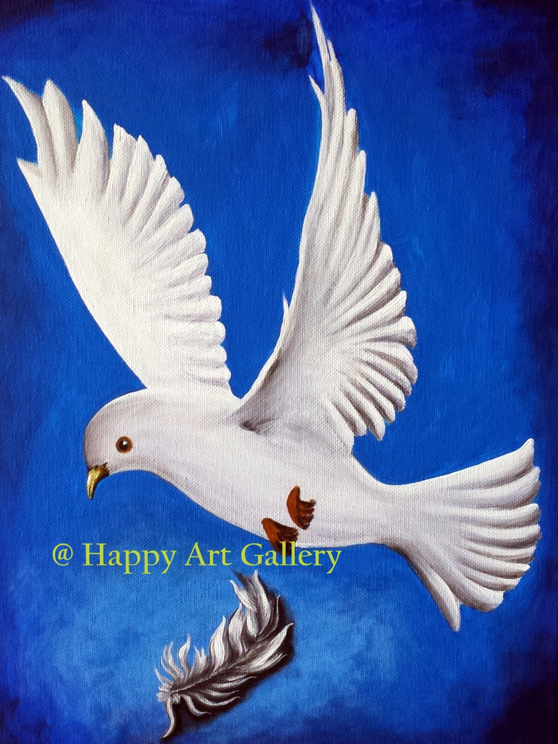 Buy White Pigeon Bird of Peace Abstract White Pigeon Original Online in ...